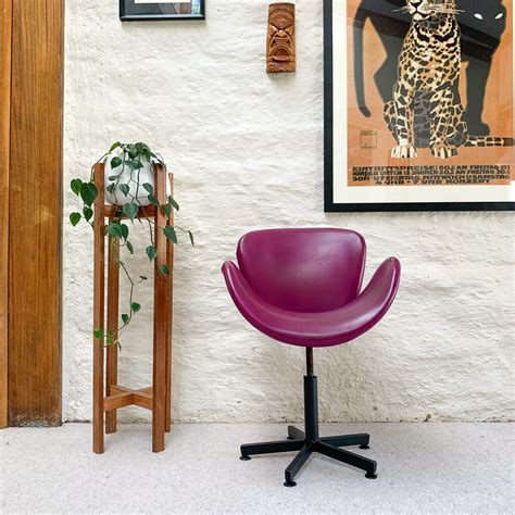 Plum Vinyl Swivel Chair