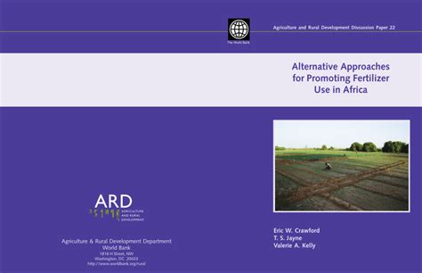 Pdf Alternative Approaches For Promoting Fertilizer Use In Africa With Emphasis On The Role