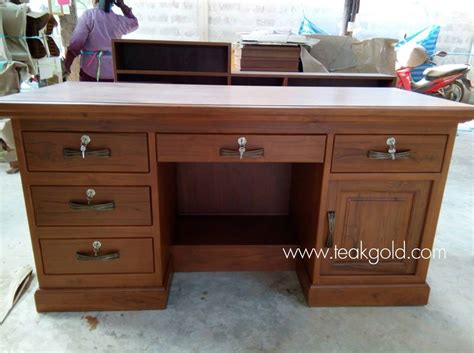 โต๊ะทำงานไม้สัก โต๊ะบัญชีไม้ส Teakgold เฟอร์นิเจอร์ไม้สัก