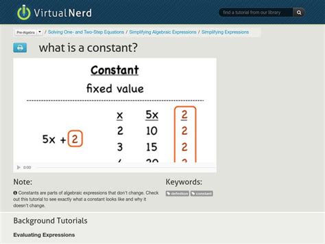 Virtual Nerd What Is A Constant Instructional Video For 9th 10th Grade Lesson Planet