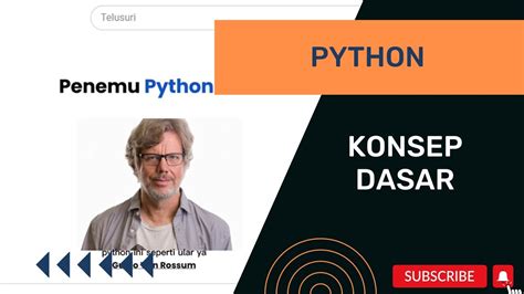 Apa Itu Python Konsep Dasar Youtube