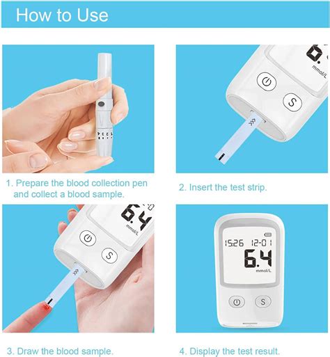 Blood Glucose Monitor Kit Auto Coding LCD Display 25 Lancets 25 Test Strips 2 Manuals