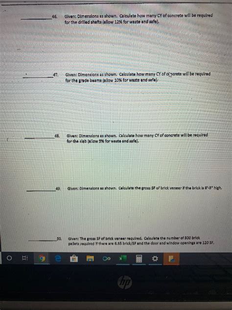 Solved Given Dimensions As Shown Calculate How Many CY Chegg Com