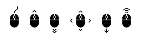 Scroll Mouse Icon Scrolling Mouse Cursor Symbol Cursor Navigation Icons Stock Illustration