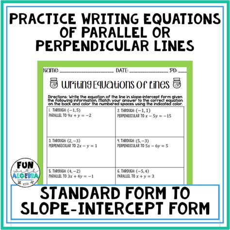 Writing Equations Of Parallel And Perpendicular Lines Winter Themed