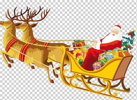 산타 클로스 순록 썰매 차량 크리스마스 이브 Png Klipartz