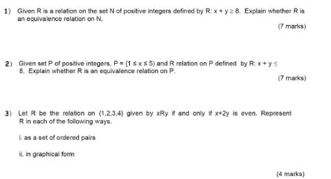 Solved 1 Given R Is A Relation On The Set N Of Positive Chegg Com