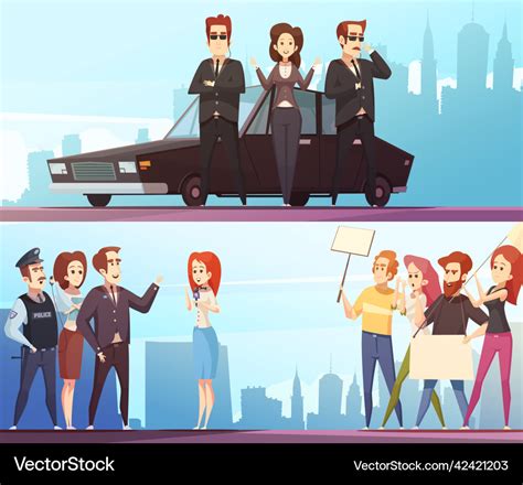 Politics Election Campaigning Horizontal Banners Vector Image