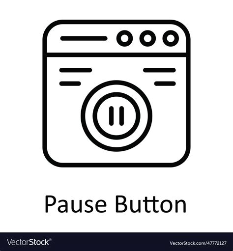 pause button outline icon design royalty free vector image