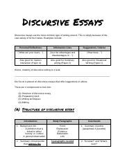Mastering Discursive Essays Structure Techniques Editing Course Hero