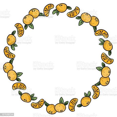 과일 프레임입니다 원의 형태로 프레임입니다 잘 익은 오렌지 만다린 오렌지의 화 환입니다 건강 한 프레임입니다 0명에 대한 스톡 벡터 아트 및 기타 이미지 Istock