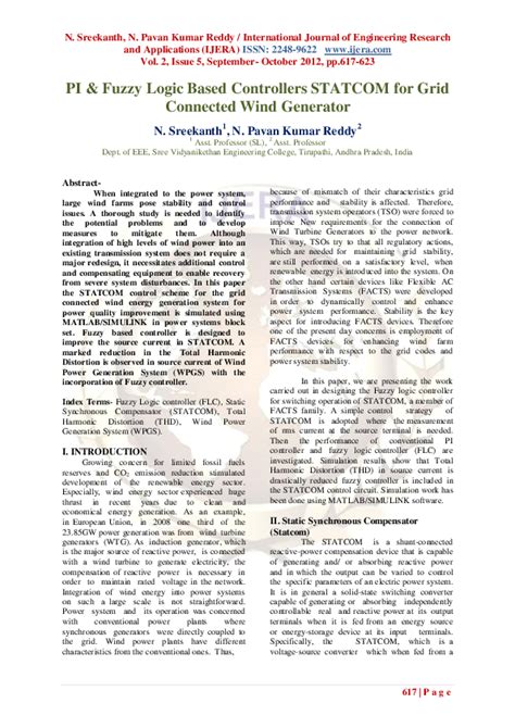 Pdf Pi And Fuzzy Logic Based Controllers Statcom For Grid Connected