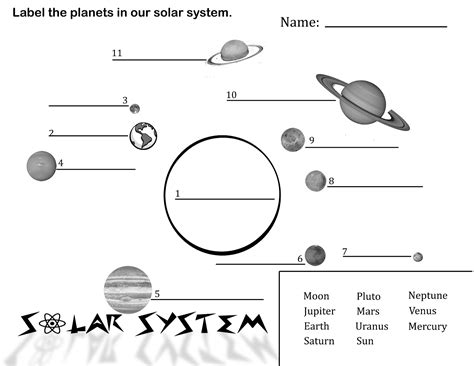 Solar System Worksheet Pdf E
