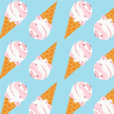 Premium Vector Sweet Ice Cream Seamless Pattern