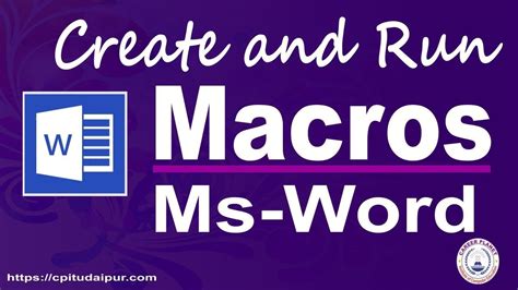 Microsoft Word Macro Hindi How To Create Macro In Ms Word Youtube