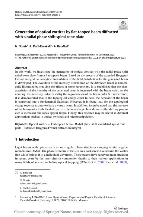 Generation Of Optical Vortices By Flat Topped Beam Diffracted With A Radial Phase Shift Spiral