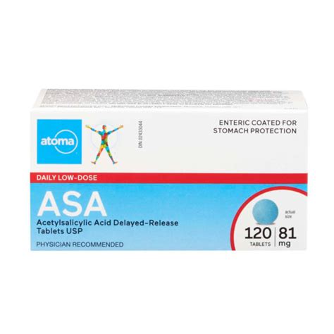 Atoma Asa Generic Low Dose Aspirin 81mg 120 Tablets Medicine