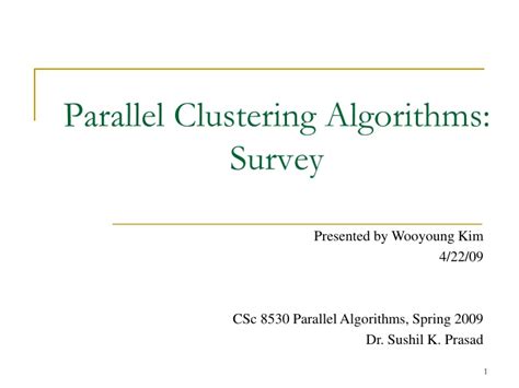 PPT Parallel Clustering Algorithms Survey PowerPoint Presentation
