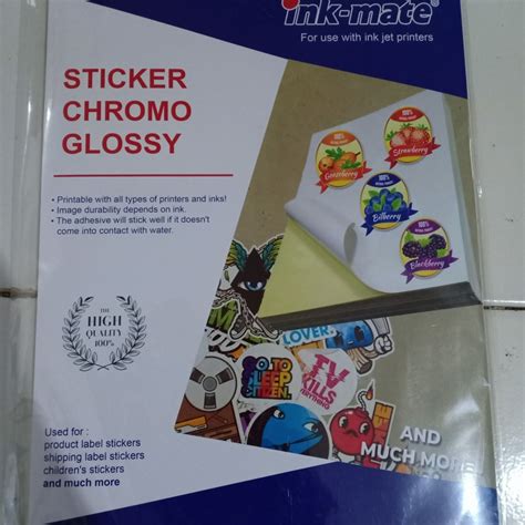 Jual Kertas Stiker Chromo Glossy A Gr Lembar Indonesia Shopee Indonesia