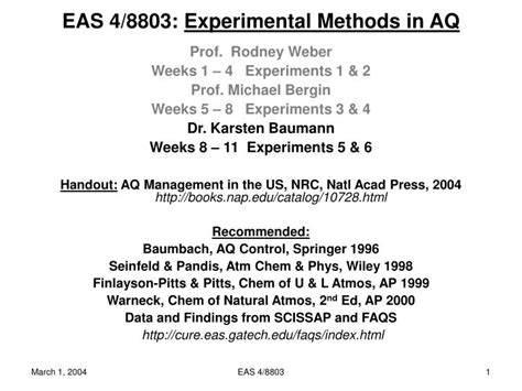 Ppt Eas 48803 Experimental Methods In Aq Powerpoint Presentation