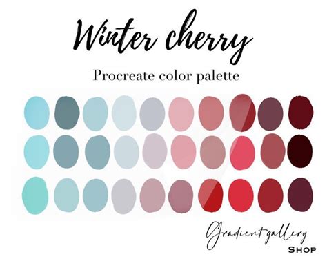 Winter Cherry Color Palette For Procreate