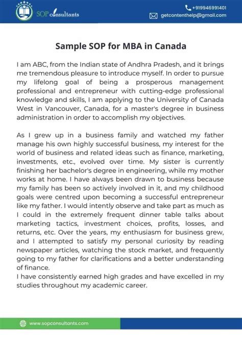 SOP For MBA In Canada Writing Tips Format Free Samples 2023