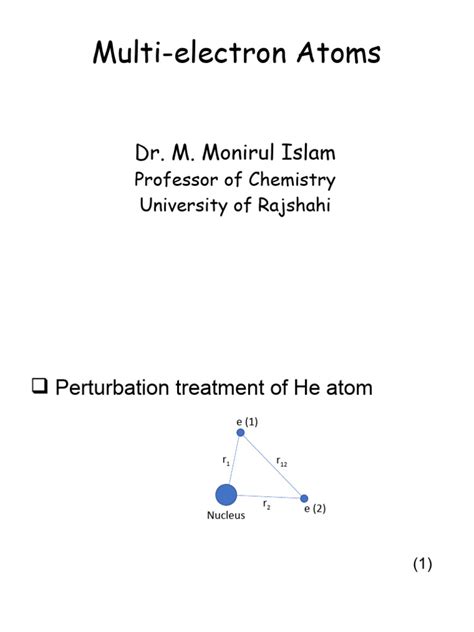 Multi Electron Atoms Pdf