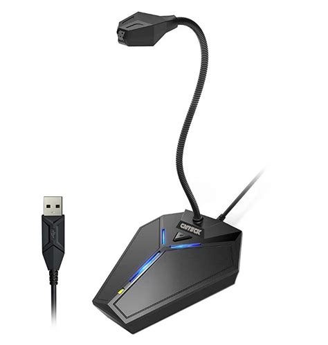 Usb 컴퓨터 마이크 플러그 및 재생 데스크탑 전방향 콘덴서 Pc 노트북 마이크 Led 표시등이 있는 음 티몬