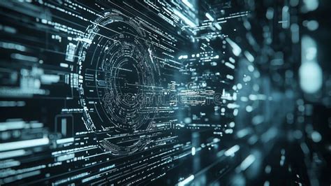 Futuristic Sci Fi Digital Interface With Complex Programming Code