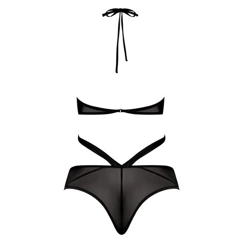 Magic Silk Forever Mesh Cupless And Crotchless Halter Teddy With Split B