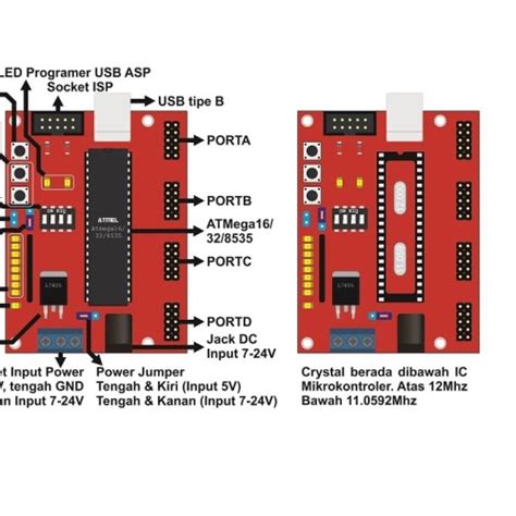 Jual IW16 USB AVR ASP ISP Board AVR ATmega 40pin Atmega16 Usbasp Modul