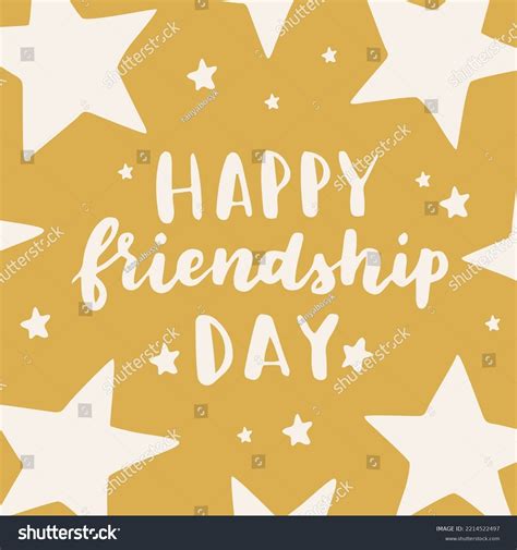 Happy Friendship Day Cute Hand Lettering Stock Vector Royalty Free 2214522497 Shutterstock