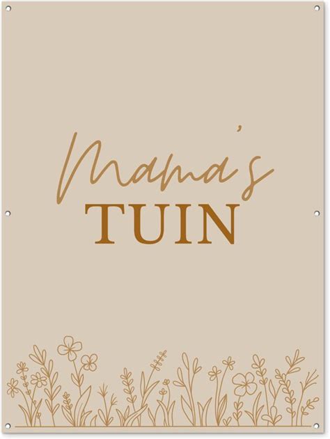 Tuinposter 120x160 Cm Mama Quote Moeder Tekst Beige Mam Tuindecoratie Bol