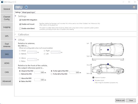 imu integration vbox 3i adas racelogic support centre
