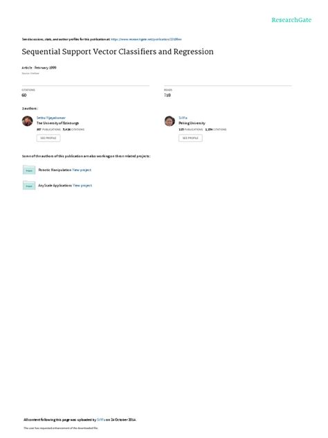 Sequential Support Vector Classifiers And Regressi Pdf Pdf Applied