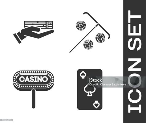 스페이드 기호 카드 놀이의 손을 들고 갑판 카지노 간판과 칩 아이콘스틱재생 카드를 설정합니다 벡터 가능성에 대한 스톡 벡터 아트 및 기타 이미지 Istock