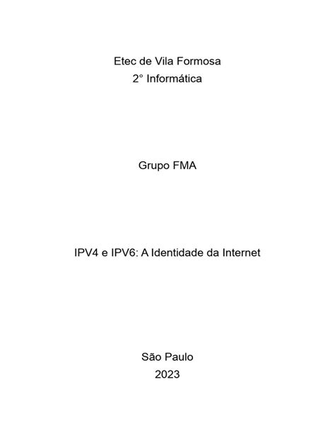 Ipv4 E Ipv6 Pdf Protocolos Da Internet I Pv6