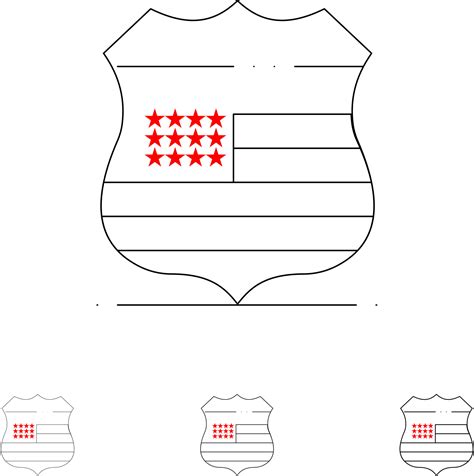 Shield Sign Usa Security Bold And Thin Black Line Icon Set 15200293 Vector Art At Vecteezy