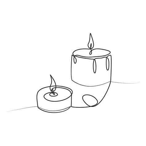 Premium Vector Candel Single Continuous One Line Out Line Vector Art