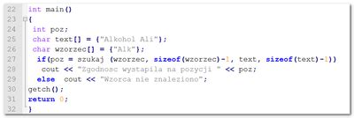 Wyszukiwanie wzorca w tekście PROGRAMOWANIE C
