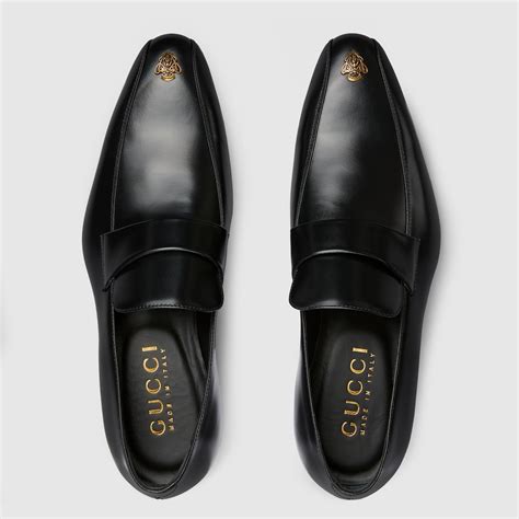 Mens Loafer With Gucci Crest In Black Leather Gucci® Uk
