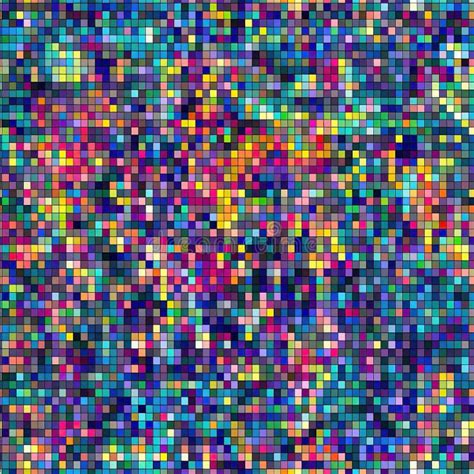 Abstract Bit Style Pixel Art Background With Vibrant Squares Seamless Pattern Stock