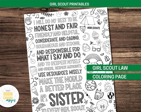 Printable Girl Scout Promise Coloring Pages 2025