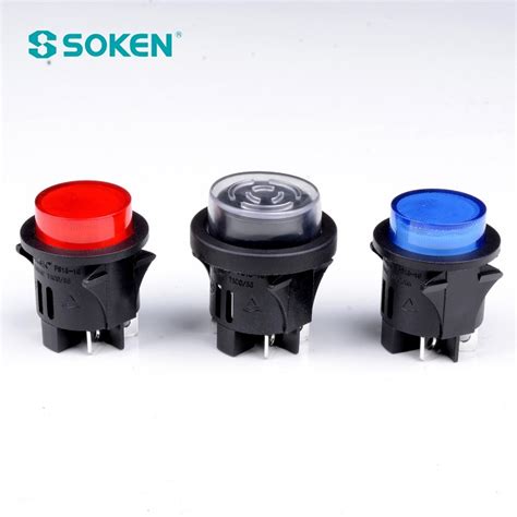 LED 1 Pole Push Button Switch In Red Green Orange China Ningbo Master Soken Electrical