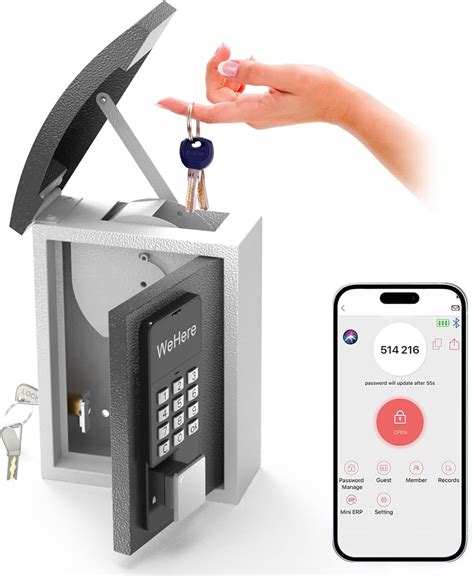 Wehere Key Lock Box With Drop Slot Porch Hide A Key Box Wall Mount