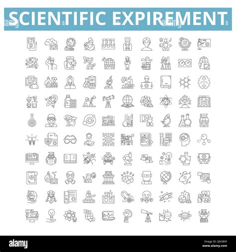 Scientific Experiment Icons Line Symbols Web Signs Vector Set