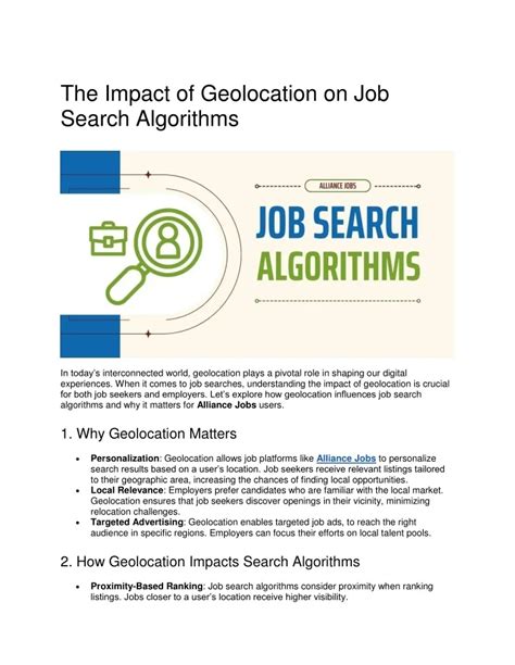 Ppt The Impact Of Geolocation On Job Search Algorithms Powerpoint Presentation Id13287122