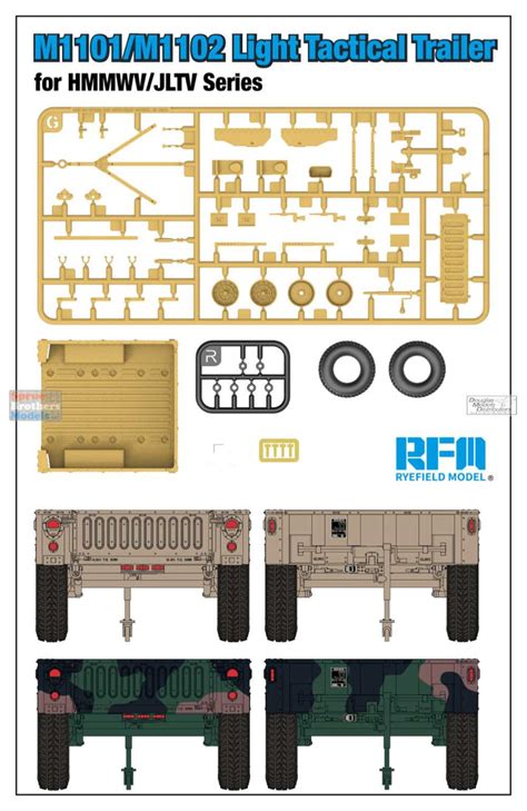 Rfmrm5117 1 35 Rye Field Model M1101 M1102 Light Tactical Trailer For Hmmwv And Jltv Series