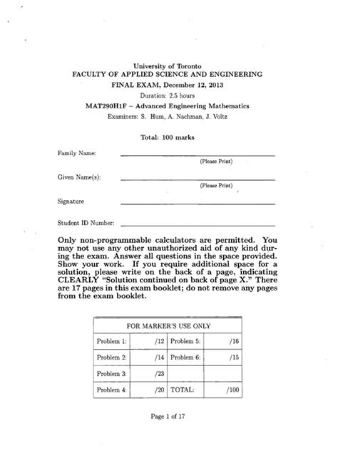 Mat290h1f 2013 Advanced Engineering Mathematics Pdf