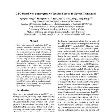 Ctc Based Non Autoregressive Textless Speech To Speech Translation Acl Anthology